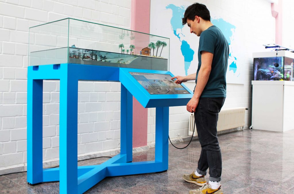 Das fertige Exponat | Integrierte Aquakultur im interaktiven Diorama